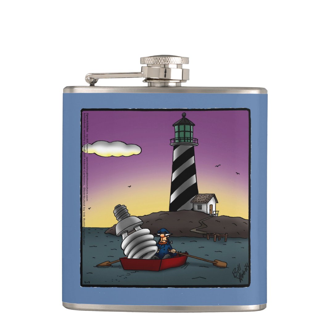 Funny Lighthouse Keeper Humor Flask Gift | Zazzle
