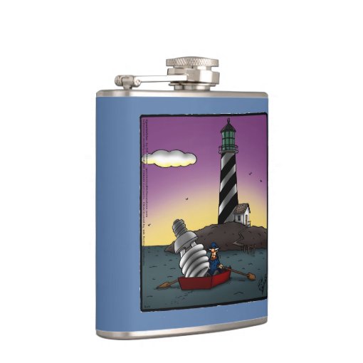 Funny Lighthouse Keeper Humor Flask Gift | Zazzle