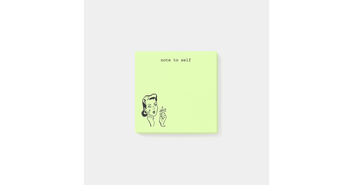 Funny Lime Green Retro Woman Housewife Memo Post-it Notes | Zazzle