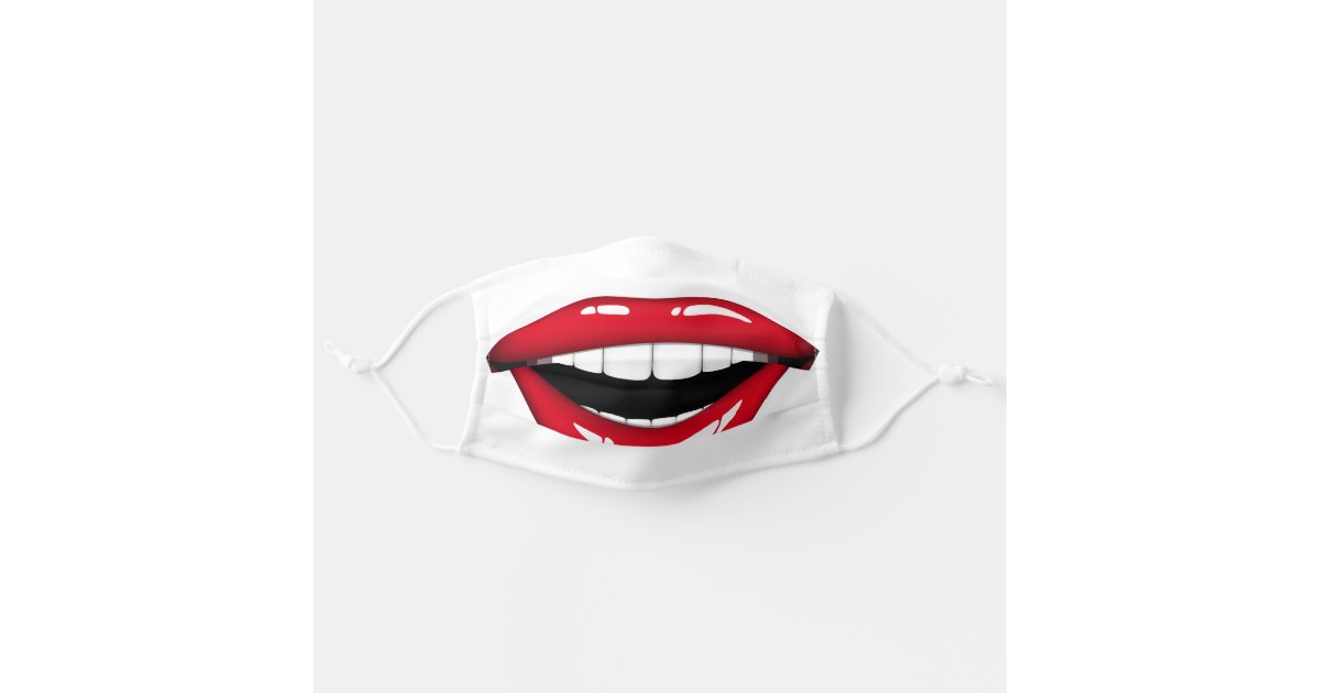 Funny Lips Open Mouth Face Mask | Zazzle