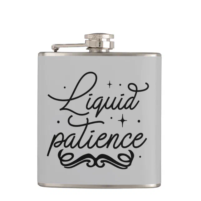 funny liquid word art drinking lovers flask | Zazzle