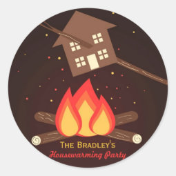 Funny Literal Housewarming Party Classic Round Sticker | Zazzle