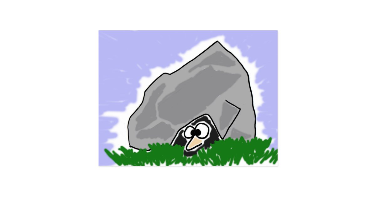 Funny Living Under a Rock Cartoon Postcard | Zazzle.com