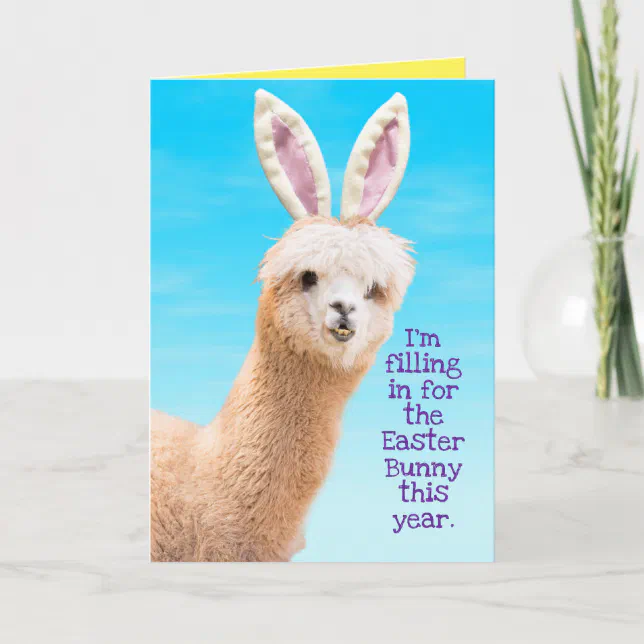 Funny Llama Easter Bunny- Llama Tell You Card | Zazzle