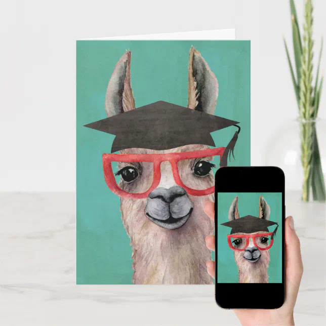 Funny Llama Humor 8th Grade Graduation Card | Zazzle