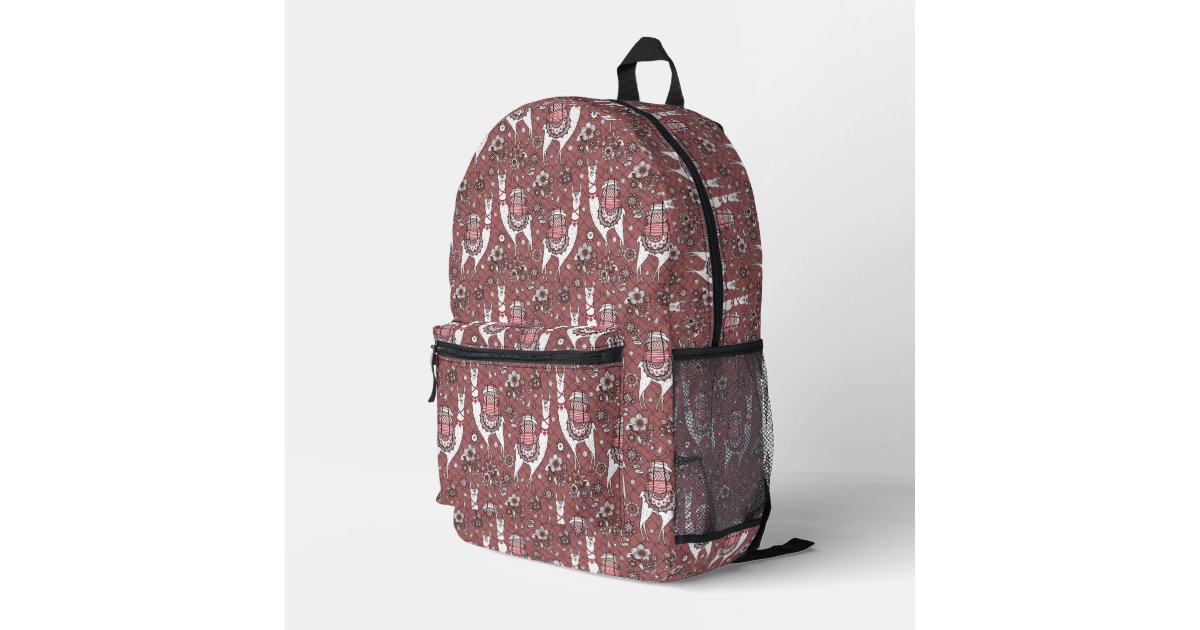 Funny Llamas Pattern Printed Backpack | Zazzle