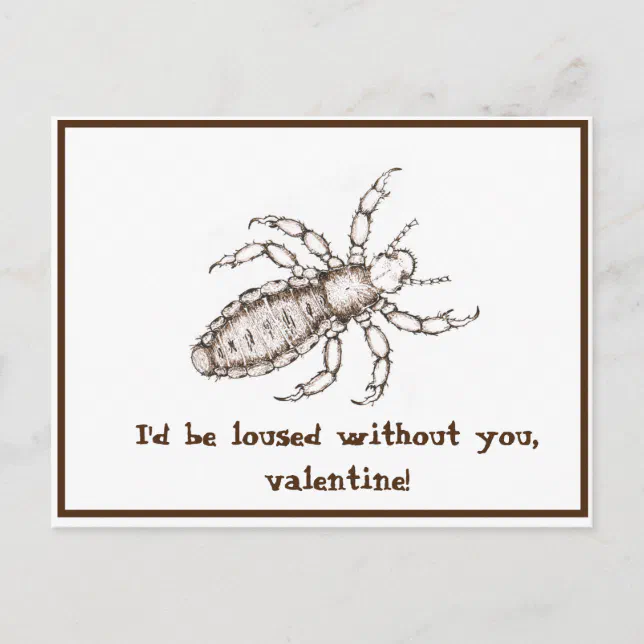funny louse valentine postcard | Zazzle