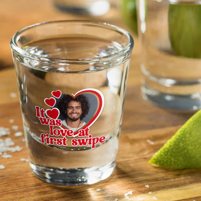 Funny Love Heart Photo Shot Glass | Zazzle