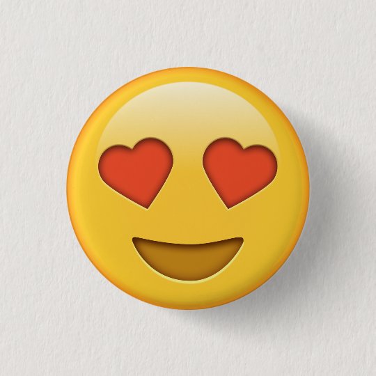 Funny love hearts emoji button | Zazzle.com