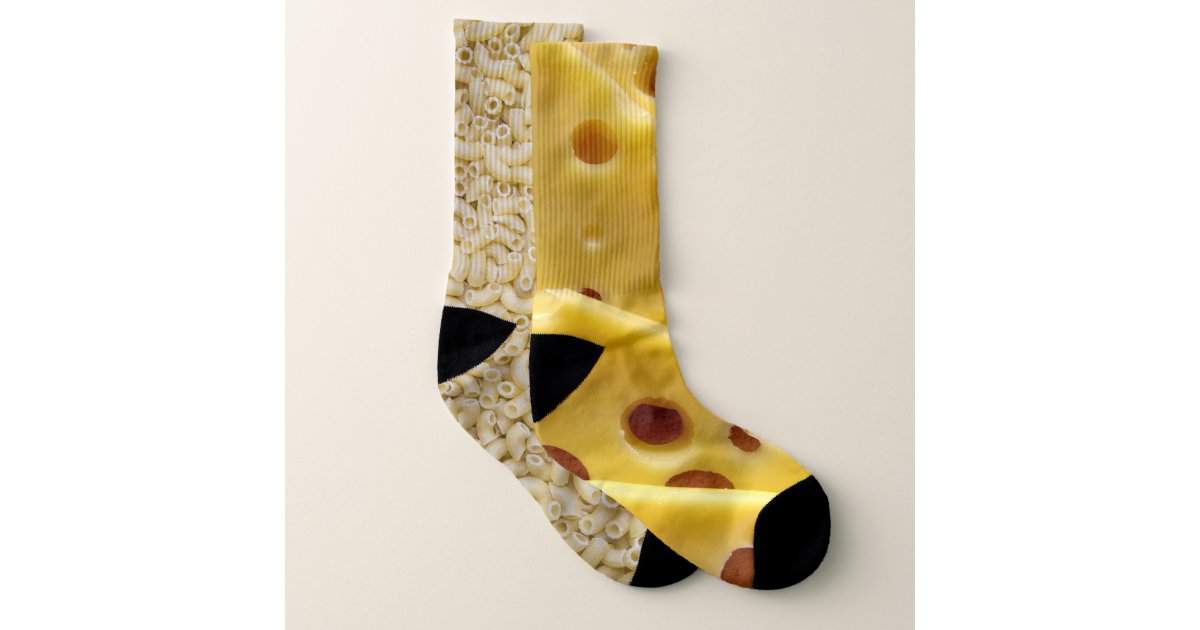 Funny Macaroni and Cheese Novelty Socks | Zazzle.com