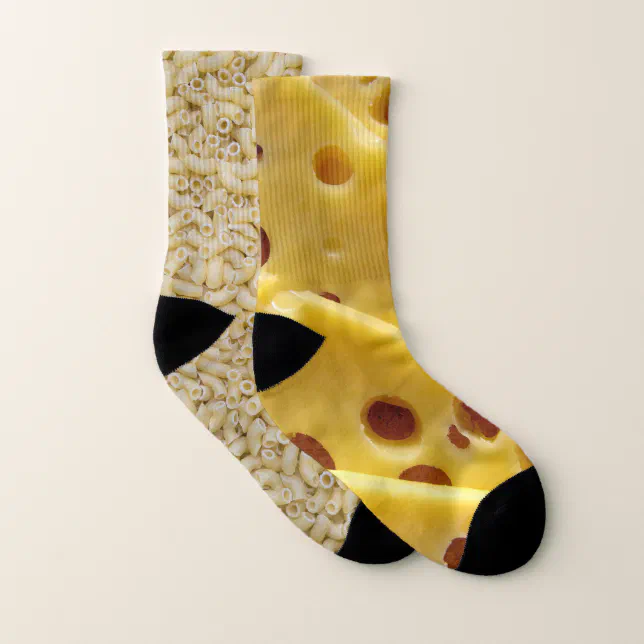 Funny Macaroni and Cheese Novelty Socks | Zazzle