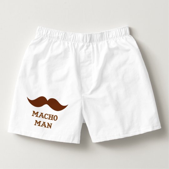 Funny Macho Man Mustache Boxers | Zazzle.com