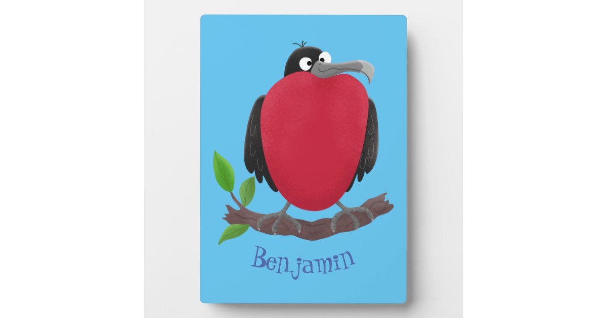 Funny magnificent frigate bird cartoon plaque | Zazzle