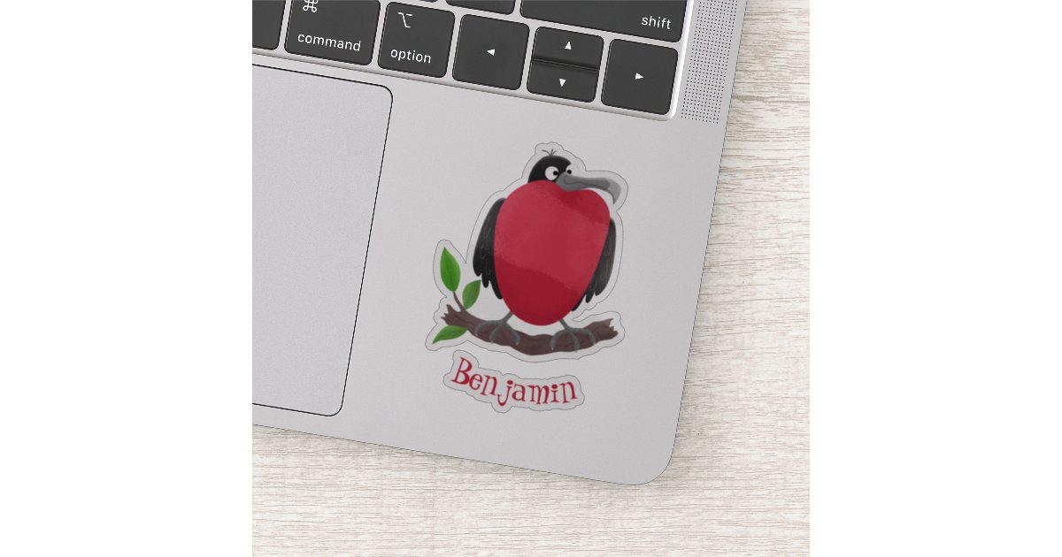 Funny magnificent frigate bird cartoon sticker | Zazzle