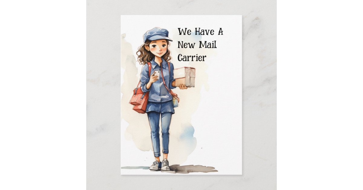 Funny Mail Carrier Moving Announcement Postcard | Zazzle