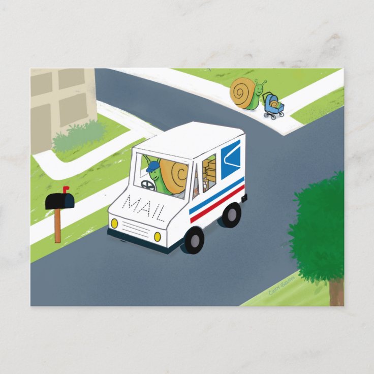 Funny Mail Man Mail Lady Thank You Snail Mail Postcard | Zazzle
