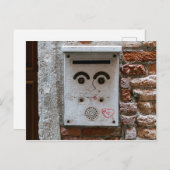 Funny mailbox with smiling face postcard | Zazzle