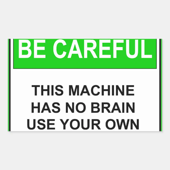 Funny Maintenance Caution Sign Rectangular Sticker | Zazzle