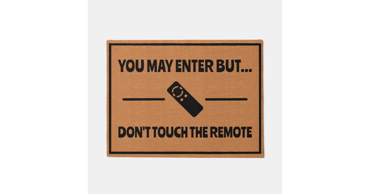 Funny Man Cave TV Remote Humor Rustic Minimalist Doormat | Zazzle