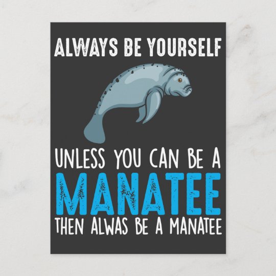 Funny Manatee Cute Sea Animal Marine Biologist Postcard | Zazzle.com