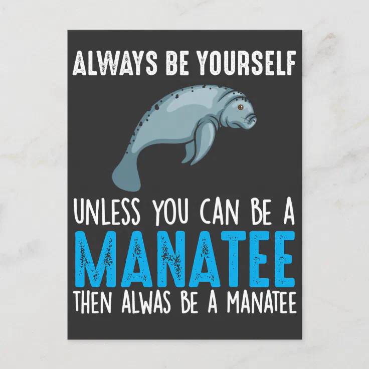 Funny Manatee Cute Sea Animal Marine Biologist Postcard | Zazzle