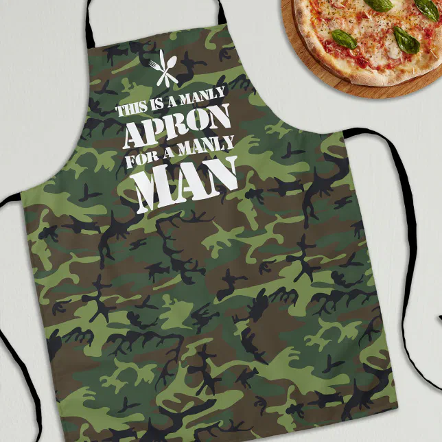 Funny Manly Camouflage Apron | Zazzle