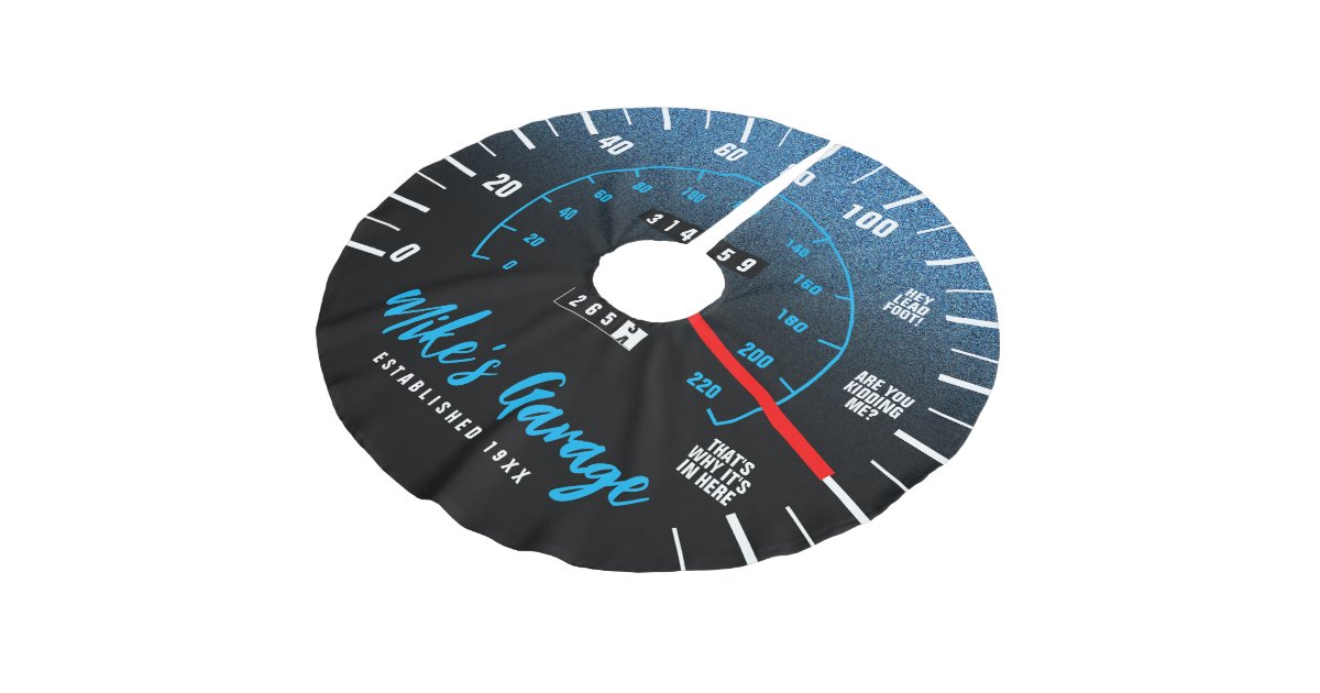 Funny Manly Car Odometer Speedometer Blue Glitter Brushed Polyester ...