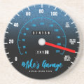 Funny Manly Car Odometer Speedometer Blue Glitter Coaster | Zazzle