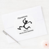 Funny marathon classic round sticker | Zazzle