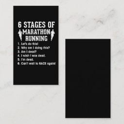 Funny Marathon Runner Quote Athlete Running Business Card | Zazzle