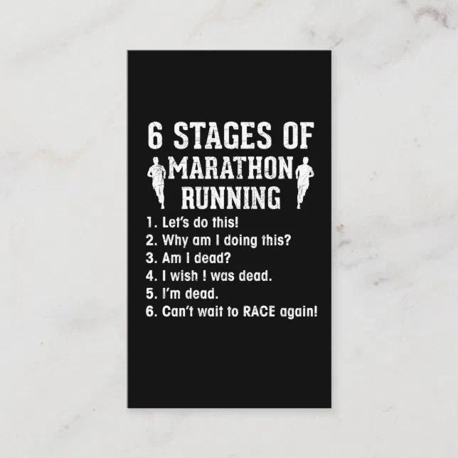 Funny Marathon Runner Quote Athlete Running Business Card | Zazzle