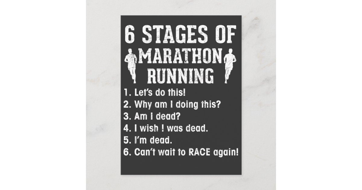 Funny Marathon Runner Quote Athlete Running Postcard | Zazzle