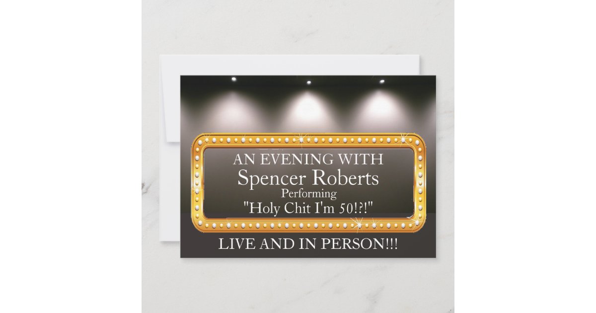 Funny Marquee Birthday Invitation. Invitation | Zazzle