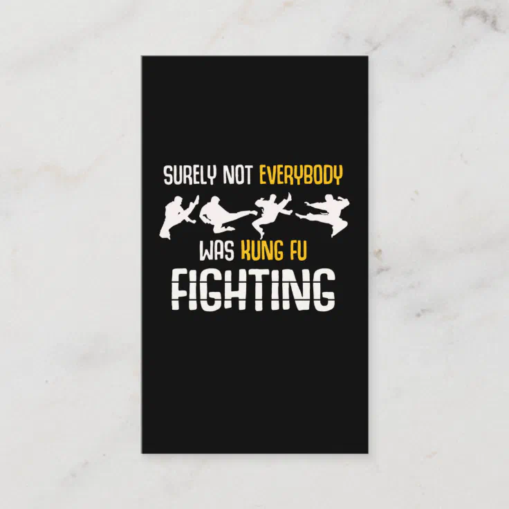 Funny Martial Arts Joke Kung Fu Fighting Business Card | Zazzle