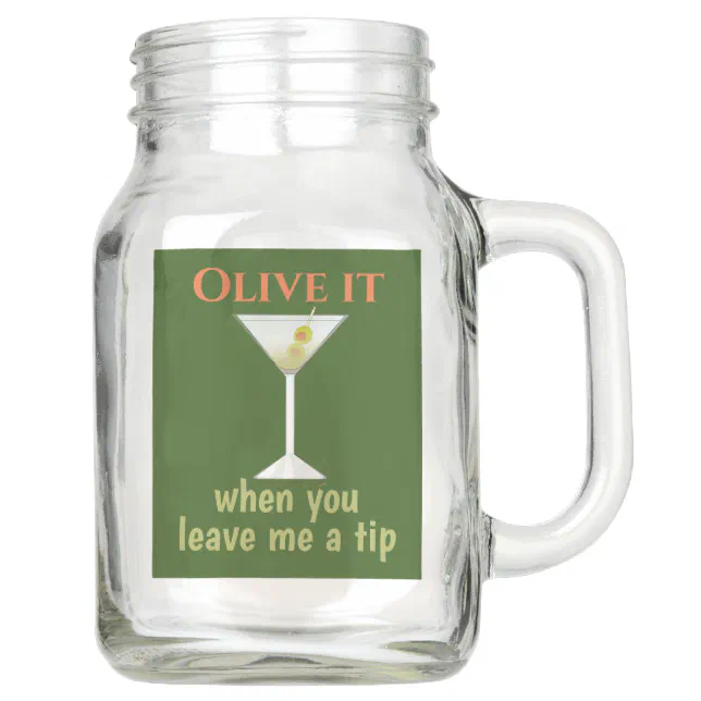 Funny Martini Cocktail Pun Tip Jar for Bartender | Zazzle