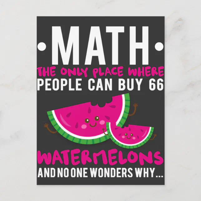 Funny Math Calculation Humor Back to School Postcard | Zazzle
