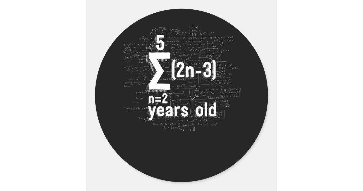 Funny Math Geek 16th Birthday 16 Years Old Classic Round Sticker | Zazzle