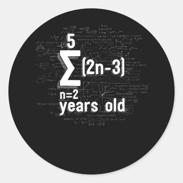 Funny Math Geek 16th Birthday 16 Years Old Classic Round Sticker | Zazzle