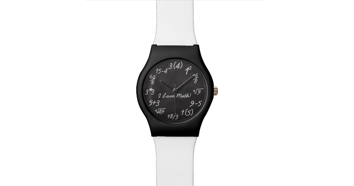 Funny Math Geek Chalkboard Equation Wrist Watch | Zazzle