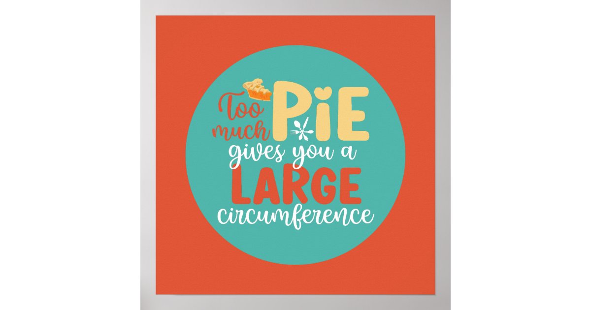 Funny Math Geek Pie Pun Retro Kitchen Typography Poster | Zazzle