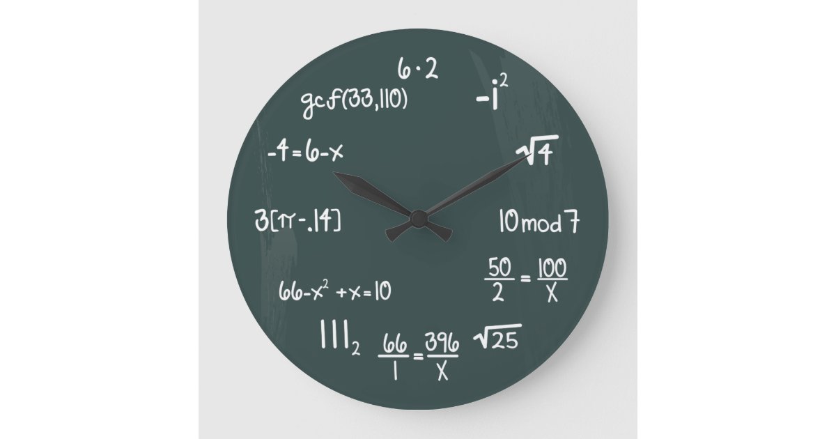 Funny Math Genius Geek Large Clock | Zazzle