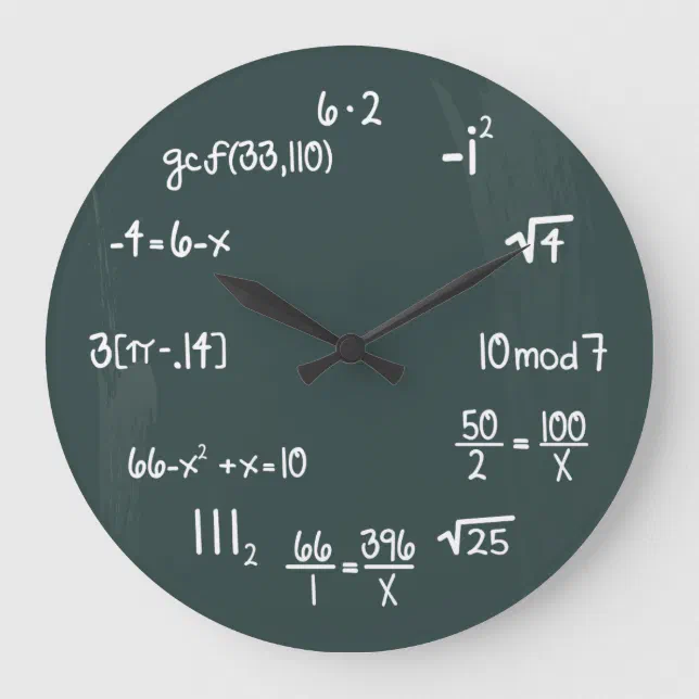 Funny Math Genius Geek Large Clock | Zazzle