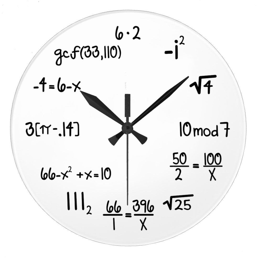 Funny Math Genius Geek Large Clock | Zazzle