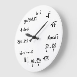 Funny Math Genius Geek Large Clock | Zazzle