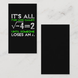Funny Math Imaginary Number Equation Humor Business Card | Zazzle