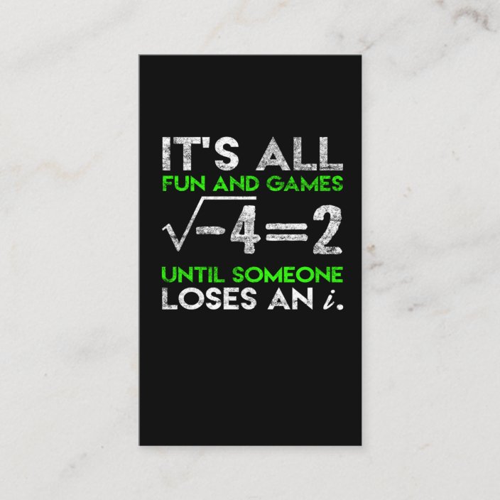 Funny Math Imaginary Number Equation Humor Business Card | Zazzle.com