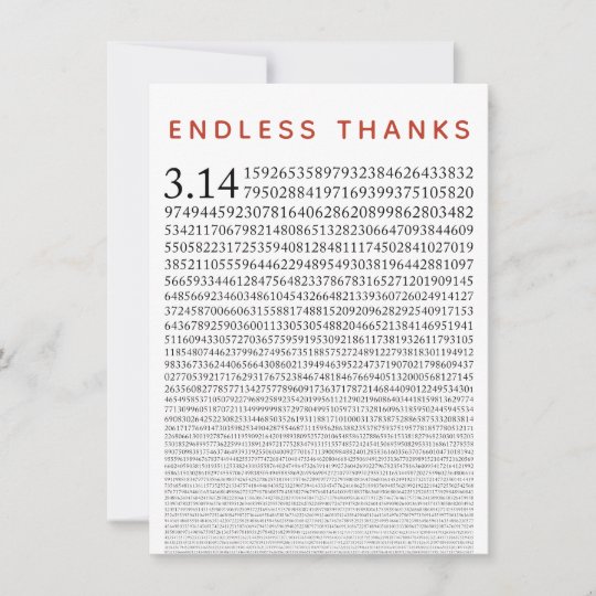 Funny Math Nerd Thank You Card, Number Pi | Zazzle.com