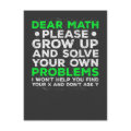 Funny Math Problems School Mathematics Struggle Postcard | Zazzle