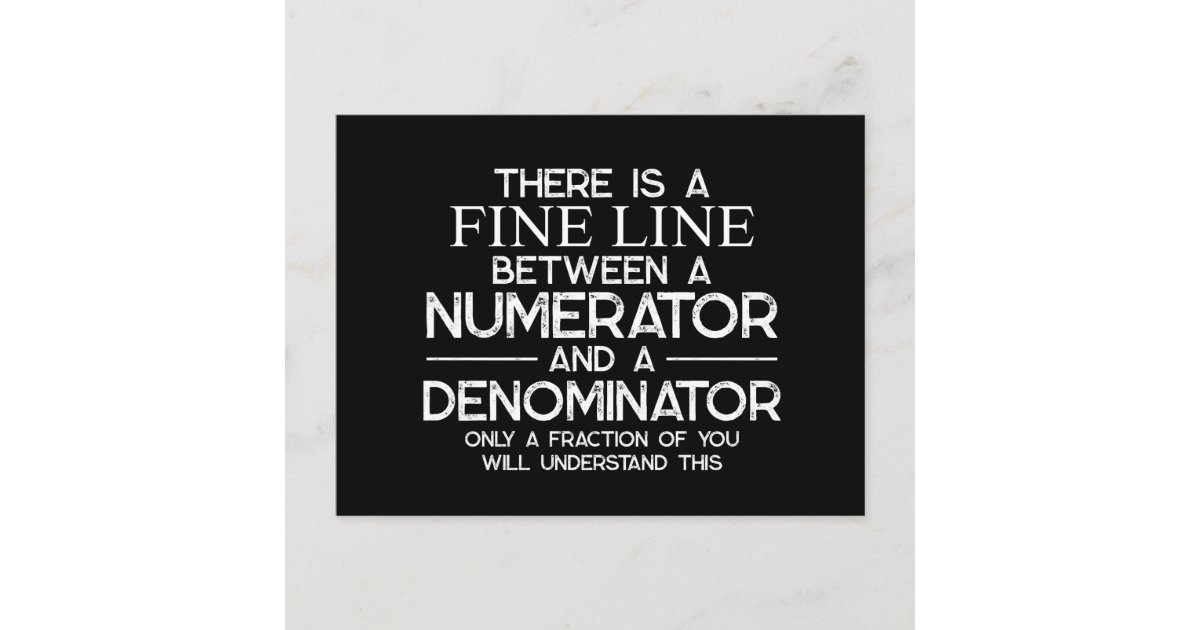 Funny Math Student, There is a fine line between Holiday Postcard | Zazzle