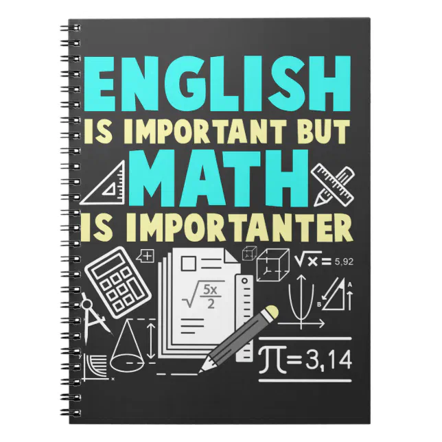 Funny Math Teacher Joke Maths Geek School Notebook | Zazzle